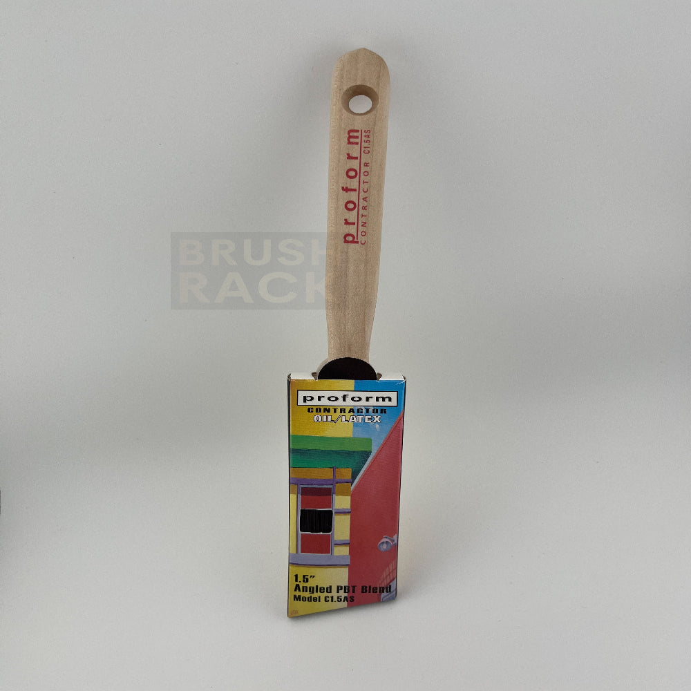 Proform Contractor Angled Brush – PBT Blend for All Paints – Brush Rack